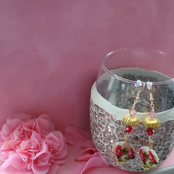 TONYA KNIGHT DESIGN | Jewelry | Sexy Pinkish Gold Ceramic Rose Round ...